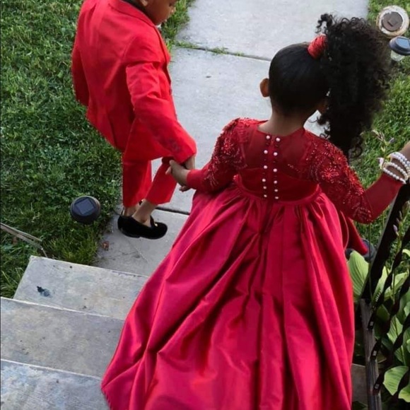 custom made | Dresses | Little Girls Red Prom Wedding Or Party Dress ...
